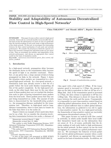 PDF Stability And Adaptability Of Autonomous Decentralized Flow