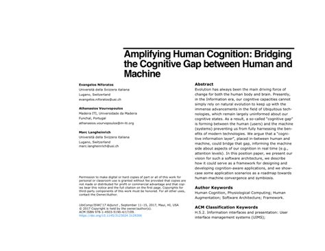 Pdf Amplifying Human Cognition Bridging The Cognitive Gap Between Human And Machine
