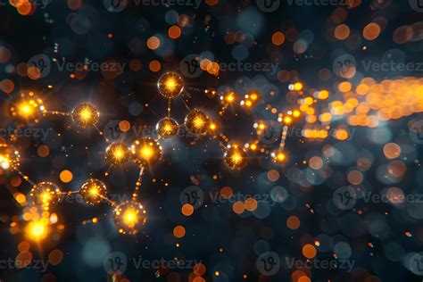 Glowing Molecular Structure With Bokeh Lights For Science And Technology Concepts 53156450 Stock