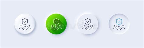 People Insurance Line Icon Health Coverage Sign Line Icons Vector Stock Illustration