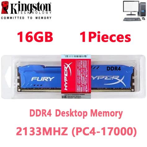 Hyperx Fury Ddr4 16gb 2133 Pc4 17000 Desktop Ram Memory Dimm 288pin 1