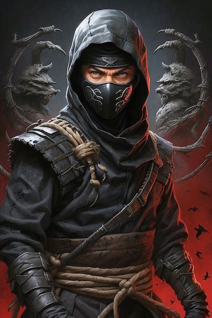 Premium Photo A Man In Assassin Suit With Sword And Mask