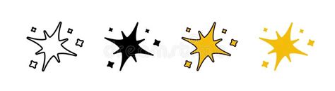 Black And Yellow And Outline Twinkle Collection Stock Illustration