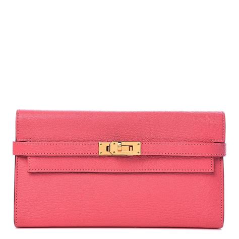 Hermes Chevre Mysore Kelly Longue Wallet Rose Lipstick Fashionphile