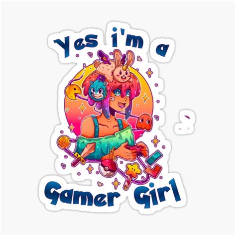 Gamer Girl Sticker For Sale By Vlaki Redbubble