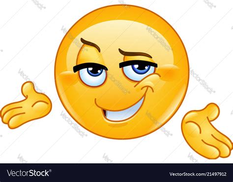 Confident Presenting Emoticon Royalty Free Vector Image