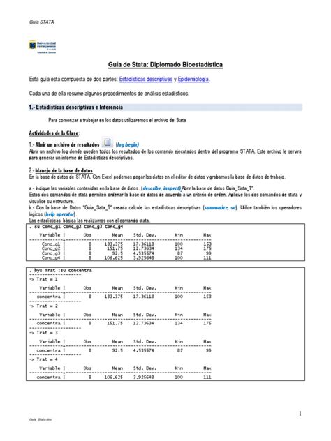 Guia Stata Pdf Regresión Lineal Análisis De Regresión