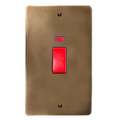 Victorian Vertical Cooker Switch Hand Aged Brass Broughtons Lighting Ironmongery