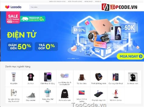 Share code website thương mại điện tử clone Lazada