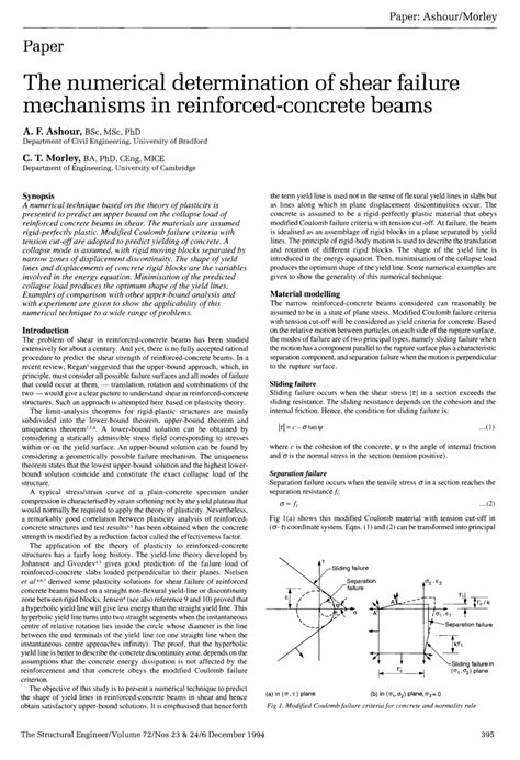 (PDF) The numerical determination of shear failure mechanisms in ...