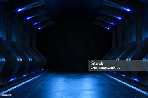 빈 어두운 방 현대 미래 공상 과학 배경 3d 일러스트레이션 0명에 대한 스톡 사진 및 기타 이미지 0명 3차원 형태