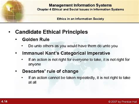 Chapter 4 Ethical And Social Issues In Information