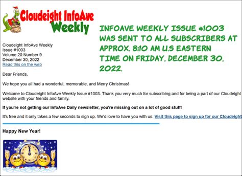 Cloudeight InfoAve Weekly Issue 1003 Now Available Online