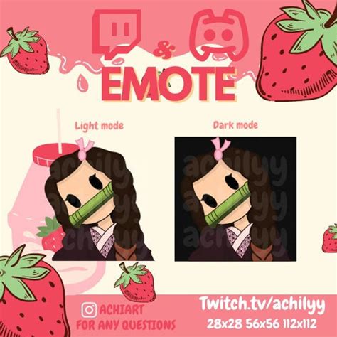 Nezuko Kamado Head Tilt Emote Emoji Discord Twitch Kick Etsy