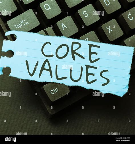 Handwriting Text Core Values Business Concept Belief Person Or