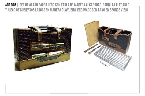 Set De Asado Parrillero Con Tabla De Algarrobo