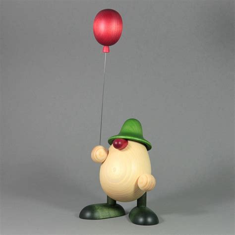 Eierkopf Otto Mit Luftballon Grün Erzgebirgskunst Drechsel