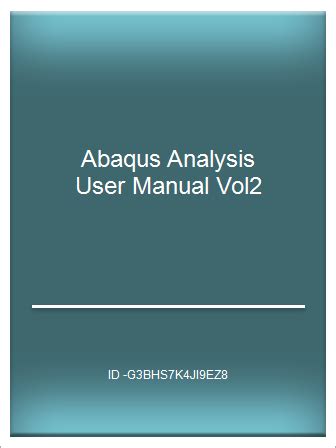 Edition E Book Pdf Abaqus Analysis User Manual Vol Telegraph