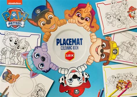 Paw Patrol Placemat Onderleggers 12 Stuks In Kleurboek Paw Patrol