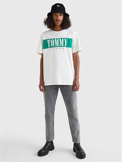 T Shirt Mit Color Block Design Und Logo Weiß Tommy Hilfiger
