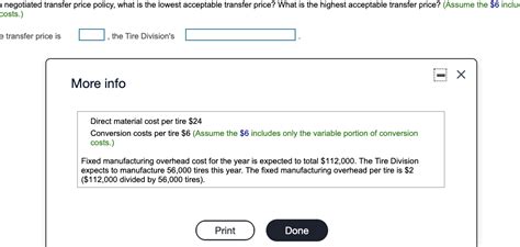 Solved A Negotiated Transfer Price Policy What Is The Chegg Com