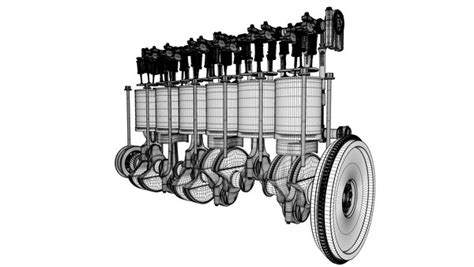 3d Inline 6 Engine Working Animated Turbosquid 1981504