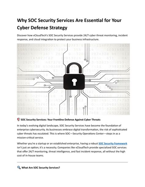 Ppt Why Soc Security Services Are Essential For Your Cyber Defense Strategy Powerpoint