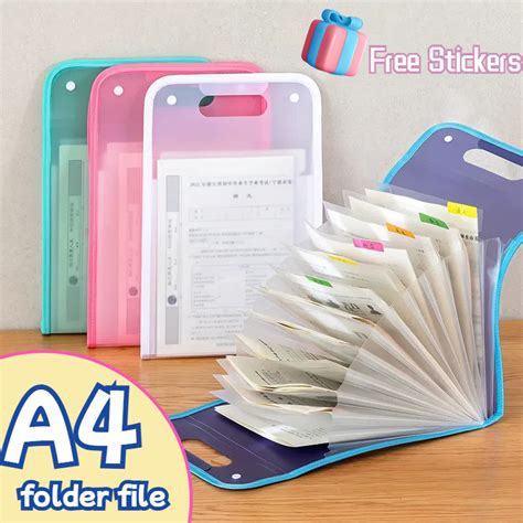 Jual 13 Pocket File Folders File Bag Tas File Akordeon Tas File Handle Map File Clear Holder