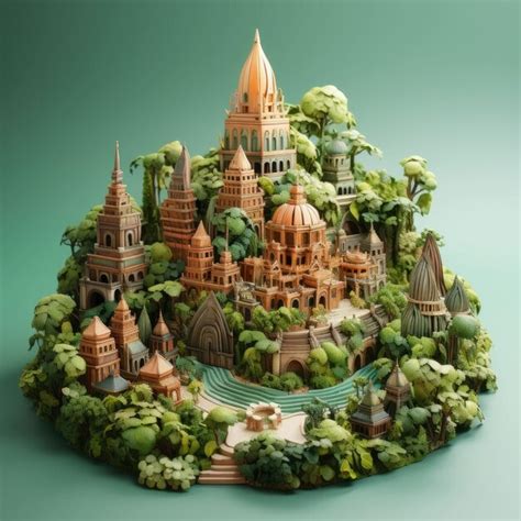 premium photo ayutthaya thailand with 3d craft and isolated background