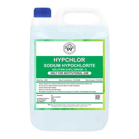 Hypchlor Sodium Hypochlorite Solution At Rs 800 Can NaOCl In Mumbai ID 22353569033