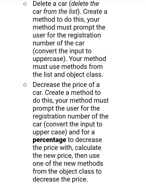 Update Your Previous Solution As Follows Car Class Chegg