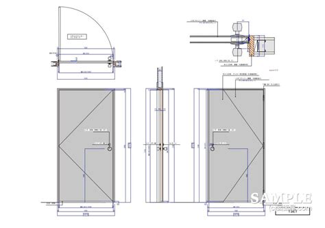 木製片開き建具の基本型 ｜ 図面屋com 店舗設計詳細図「虎の巻」