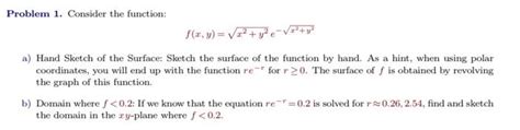 Solved Problem Consider The Function F X Y X Y Ex Y Chegg Com