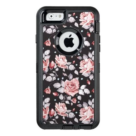 Vintage Pink Floral Pattern Otterbox Defender Iphone Case Elegant