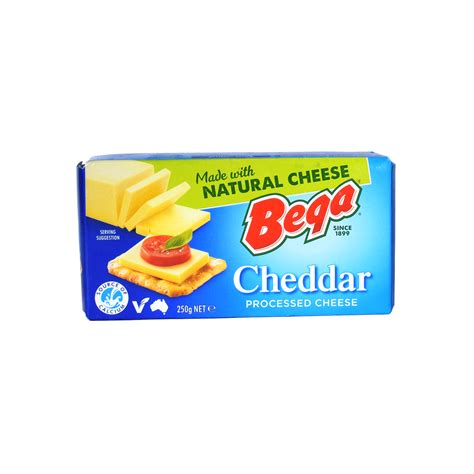 Bega Processed Cheese Cheddar Block 250g Mty Grocery