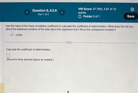 Solved Use The Value Of The Linear Correlation Coefficient Chegg