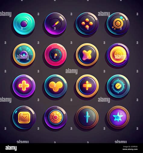 Symbol Round Game Button Ai Generated Gui Element Template Circle