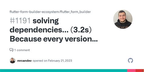 Solving Dependencies 3 2s Because Every Version Of Form Builder Validators Depends On