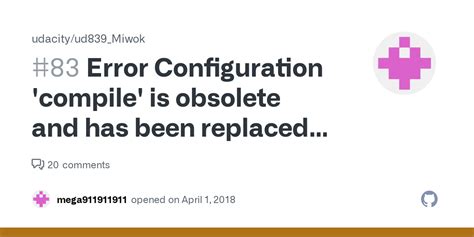 error configuration compile is obsolete and has been replaced with