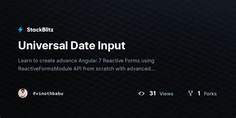 Universal Date Input Stackblitz