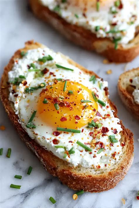 Easy Egg Ricotta Toast With Sourdough Bread
