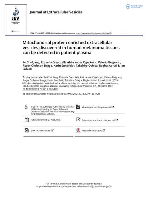 Mitochondrial Protein Enriched Extracellular Vesicles Discovered In
