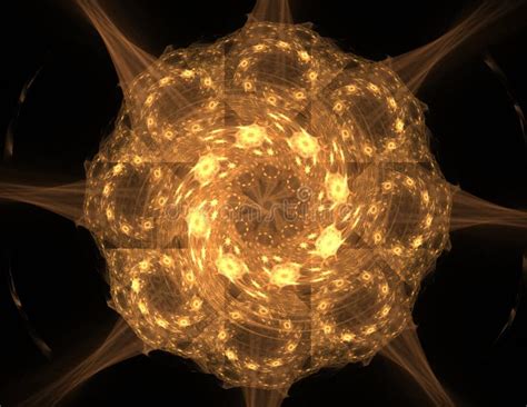 Fractal Radial Pattern On The Subject Of Science Technology And Design Stock Illustration