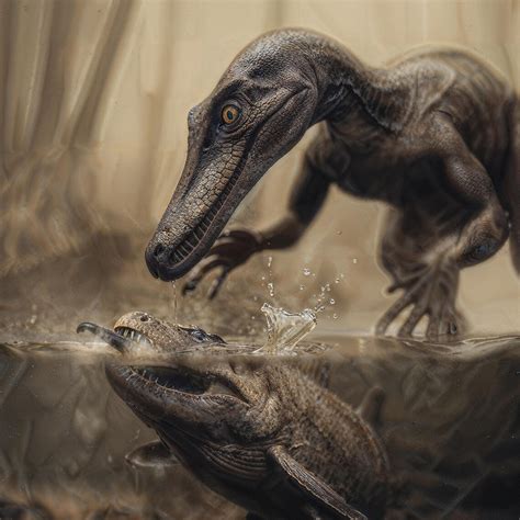 Coelophysis Dinosaur Wall Art Realistic Triassic Dinosaur Print