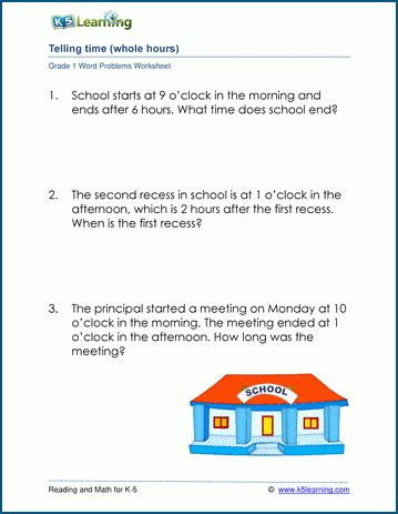 Problem Solving Time Worksheets