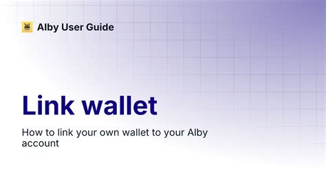 Link Wallet Alby User Guide