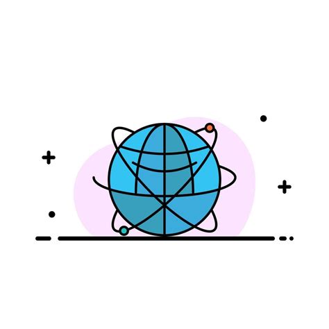 Globe Business Data Global Internet Resources World Business Flat Line Filled Icon Vector Banner