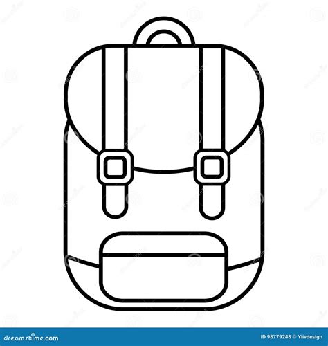 Backpack Icon Outline Line Style Stock Vector Illustration Of