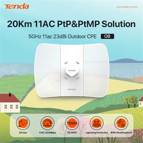 Tenda O8 5Ghz 23dBi 11ac Outdoor CPE - INFOTEC eStore