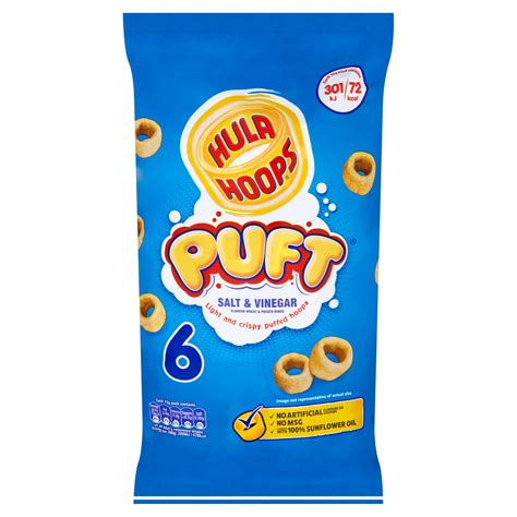 Hula Hoops Puft Salt And Vinegar Multipack Crisps 6 Pack Multipack